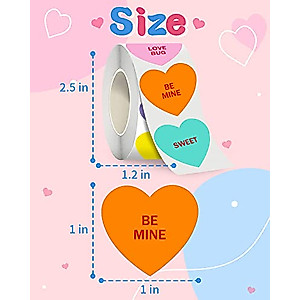 500 PCS Heart Stickers for Kids, Valentines Day Stickers Love Decorative Red Heart Stickers Labels for Teachers Classrooms Accessories Cards Envelopes Boxes