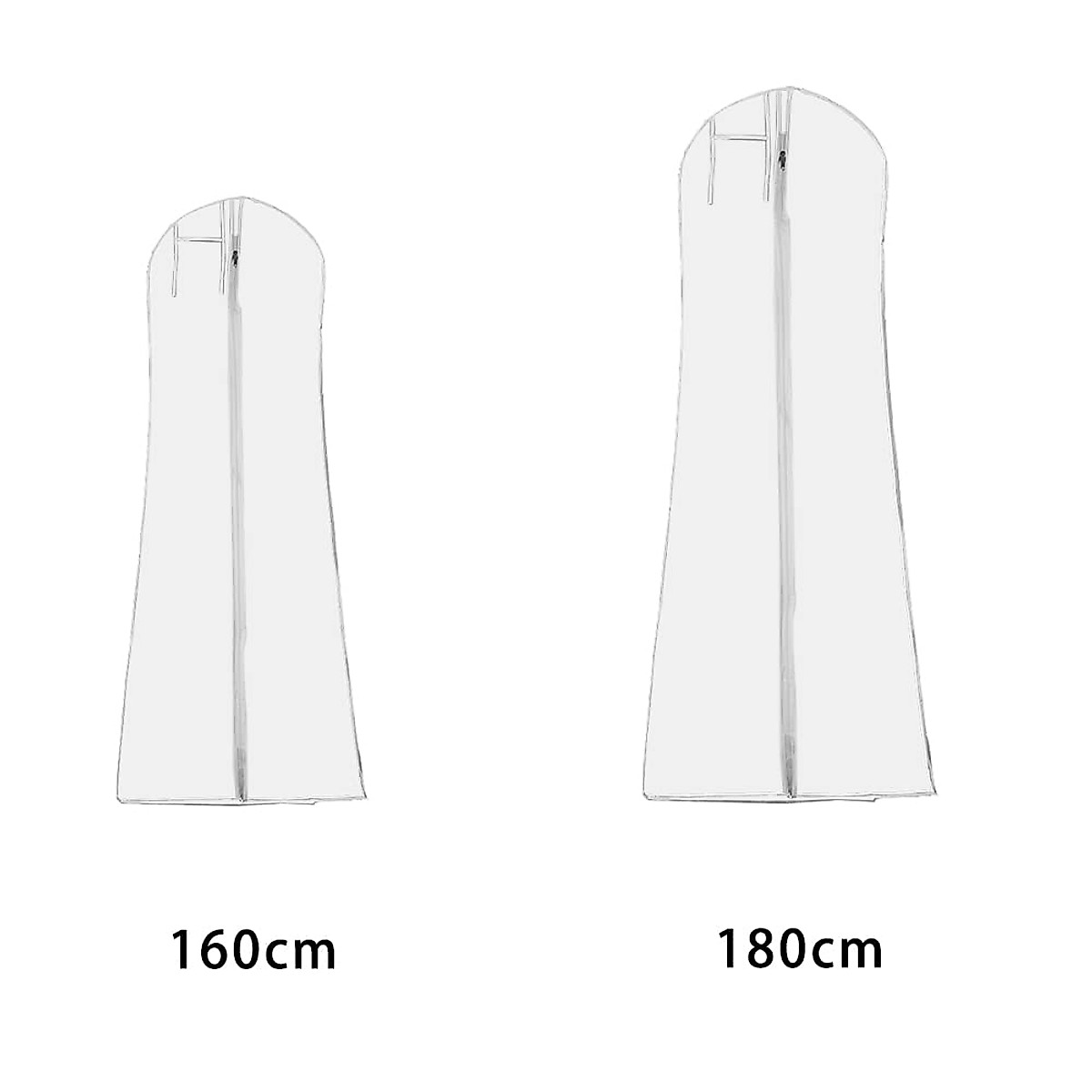 CALIDAKA White Wedding Dress Garment Bag, Washable Clear Lightweight Garment Bags for Long Prom Puffy Bridal Gown Dress Storage (Size:180cm/70.87inch)