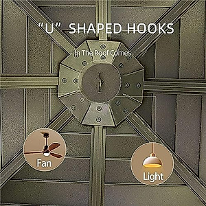 12'x12' Hardtop Gazebo, Outdoor Canopies and Gazebos, Outdoor Permanent Metal Pavilion with Curtains and Netting for Patio, Deck and Lawn