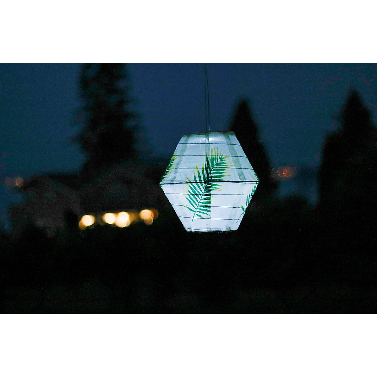 Allsop Home & Garden 31861 Soju Canvas Green Palm Solar Lantern,