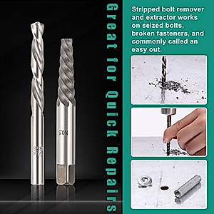 COMOWARE Screw Extractor & Left Hand Drill Bit Set- Broken Bolt Remover HSS M2, 10pcs with Metal Index Case