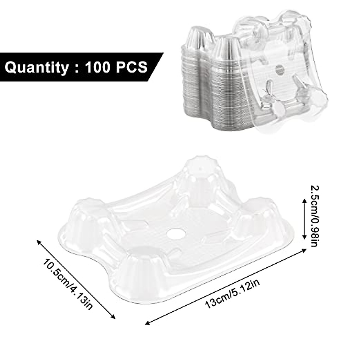 kemengsuer 100 Pieces Plastic Melon Cradle, Fruit & Vegetable Cradle Stands, Holds up to 20 lbs, Clear Plastic Melon Support Cradle for Keep Watermelon Off of The Ground(13.5 x 10.5cm/5.11 x 4.13inch)