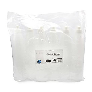 Cornucopia 8-Ounce Squeeze Bottles for Dish Soap and Sauces (6-Pack); Push Pull Cap Dispenser HDPE Squirt Bottles Ideal Soap Dispensers, Condiment Squirt Bottles or Personal Hygiene, BPA-Free