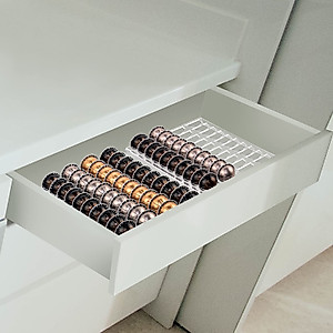 Sumerflos Coffee Pod Holder Storage Tray 15.75" L x 10.23" H for Vertuoline Capsule, Drawer Insert Organizer Holds 40 Pods Drawer of Kitchen, Home, Office - Clear