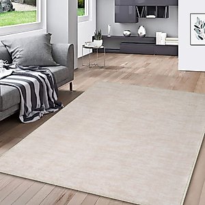 COZYLOOM 9x12 Living Room Solid Rug Indoor Non Slip Low Pile Large Throw Rug Modern Rug Contemporary Floor Cover Boho Accent Rug Carpet Washable Rug for Bedroom Home Decor, Beige