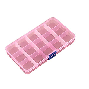 dalismotemp Plastic Organizer Container Storage Box Adjustable Divider 15 Grids Transparent Earrings Ear Stud Jewelry Storage Box Container Organizer White 1