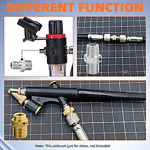 OPHIR 7 Pieces Airbrush Adapter, Professional Airbrush Hose Adapter 1/4 to 1/8, Airbrush Fittings Airbrush Connector for Air Brush Hose, Airbrush Compressor Adapter Kit Gold and Silver