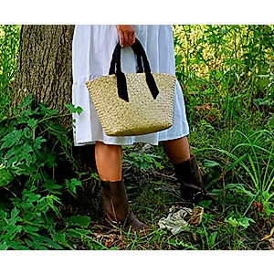 Urban Jungle Décor, Handmade Sustainable Straw Tote Bag, French/Moroccan Market Bag, Beach Bag for Women, Beach Accessories