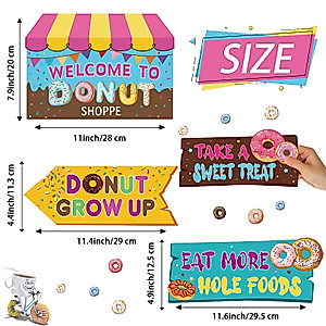 Jetec 20 Pieces Donut Party Directional Signs Donut Welcome Sign Donut Party Yard Sign Outdoor Lawn Decoration for Donut Party Decoration Supplies