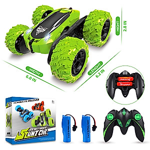 Bottleboom Remote Control Car,4WD Double Sided 360° Rotating RC Car with Headlights, Stunt Car Toy, Kid's Toy Gift Cars for 6 7 8 9 10 11 12 Years Old Boys