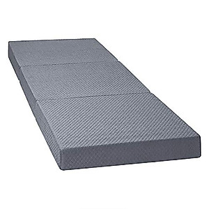 Sleeplace Multi Layer Tri-Folding Memory Foam Topper, Single, Blue-grey
