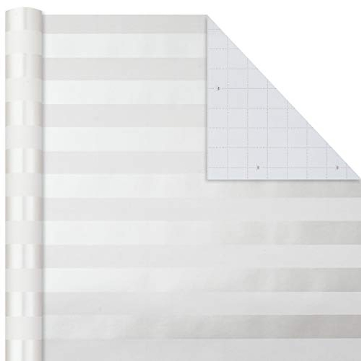 Hallmark Premium Wrapping Paper with Cut Lines on Reverse (3 Rolls: 85 sq. ft. ttl) Gold Hearts, Rose Flowers, White Stripes for Birthdays, Weddings, Mother's Day, Valentine's Day, Bridal Showers