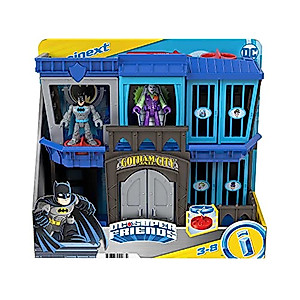 Imaginext DC Super Friends Batman Toy Gotham City Jail Recharged Playset with 2 Figures for Pretend Play Ages 3+ Years