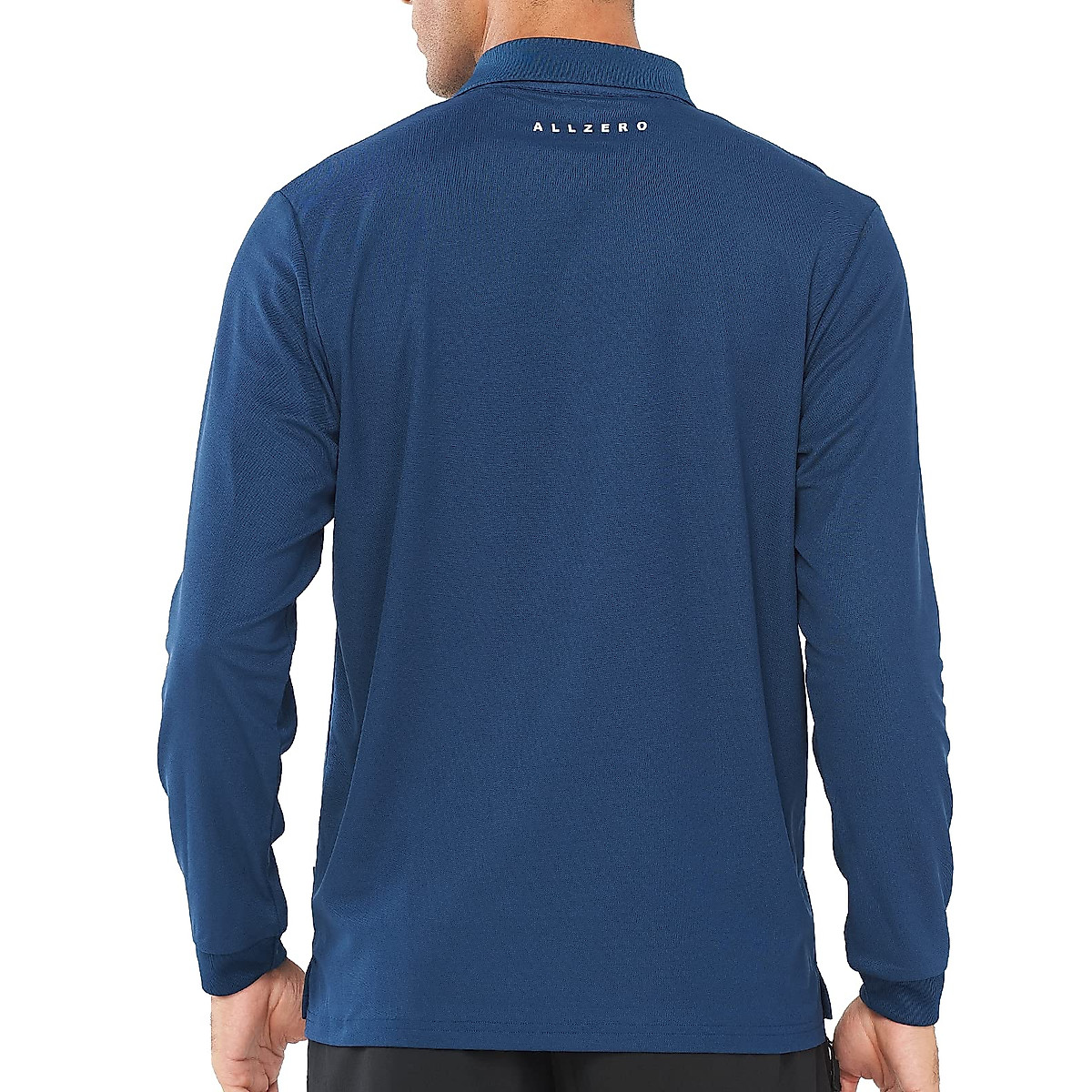 ALLZERO Men's Polo Shirt Quick Dry Long and Short Sleeve Activewear Shirts Performance Athletic Tennis Golf Collar Shirts DARKBLUE XL
