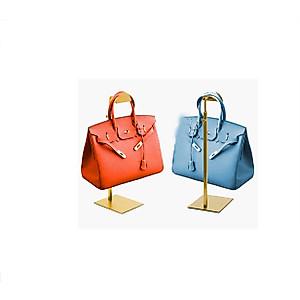 2pack of Metal Handbag Rack Display Single Side Adjustable Handbag Display Stand (Golden)
