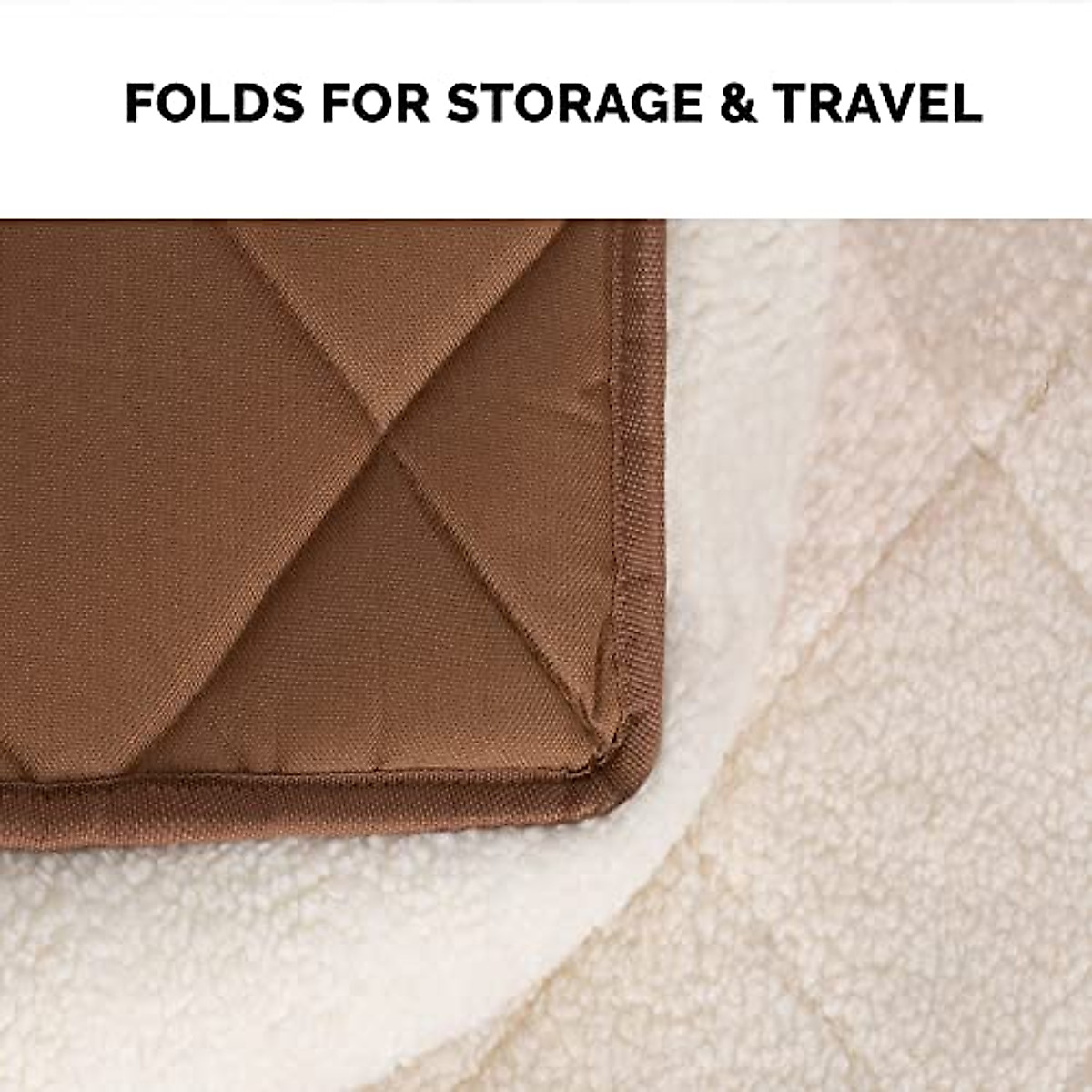 Furhaven Dog Bed for Medium/Small Dogs & Indoor Cats, 100% Washable, Sized to Fit Crates - Sherpa Fleece Bolster Crate Pad - Cream, Medium