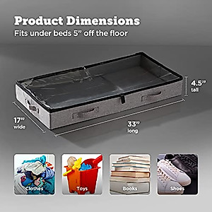 storageLAB Underbed Storage Containers, Storage Bin for Clothes, Blankets, Shoes and Pillows, Closet, Home, and Bathroom Organization