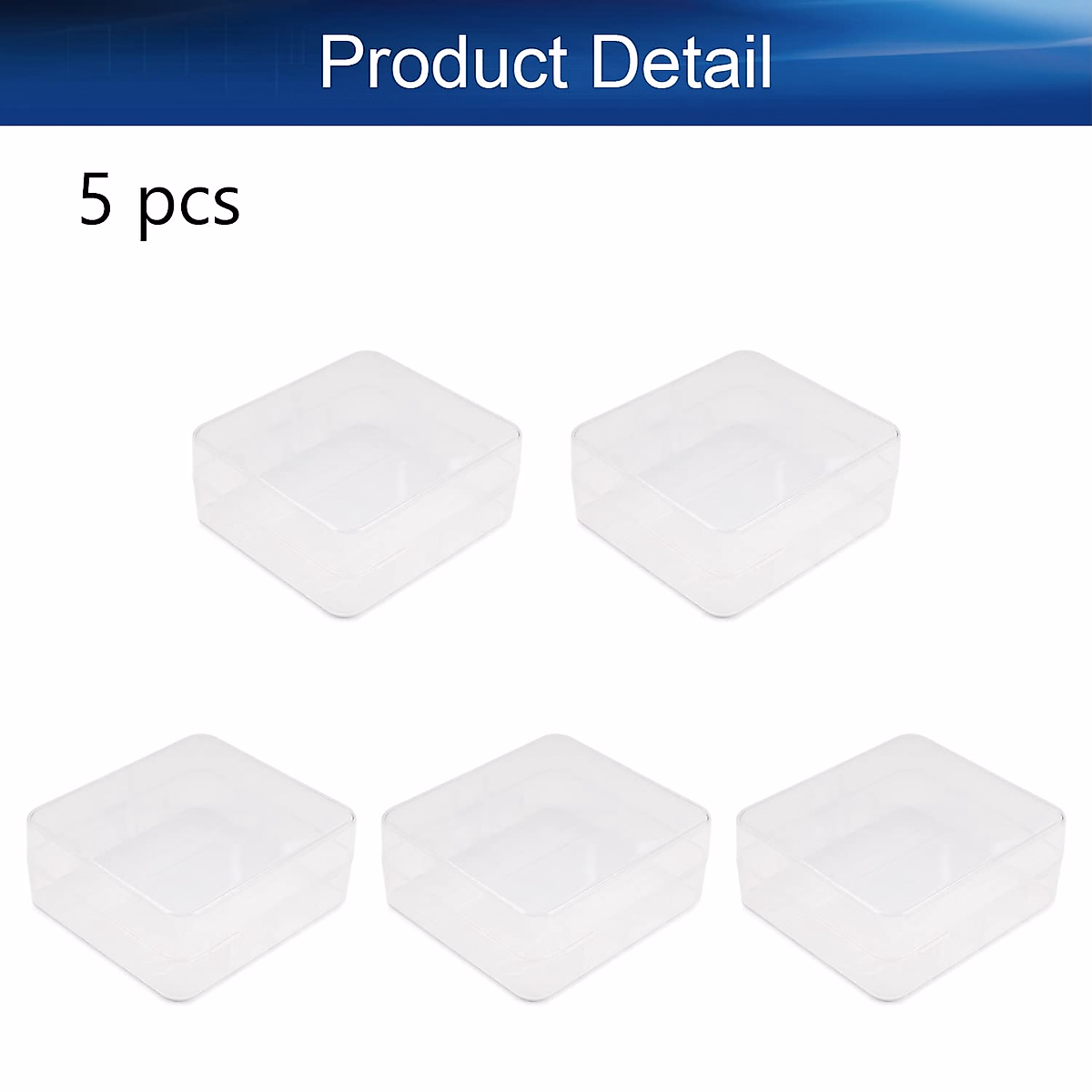 Bettomshin Battery Storage Case Holder Transparent for 26650 Model Battery 2 Capacity 5Pcs