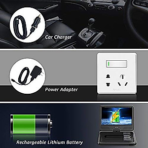 WONNIE 12.5 Inch Portable DVD Player with 4 Hour Rechargeable Battery,10.5" Swivel Screen, SD Card Slot and USB Port and Stereo Earphones (Black)