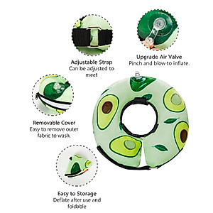 Dog Cone Collar for Small Medium Large Dogs for After Surgery, Pet Inflatable Neck Donut Collar Soft Protective Recovery Cone for Dogs and Cats - Alternative E Collar Does Not Block Vision - Green,L