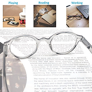 OLOMEE Reading Glasses Women Men Classic Round Readers +2.00 Circular Cheaters Glasses W/Lightweight Frame Comfortable Fit 5 Pack