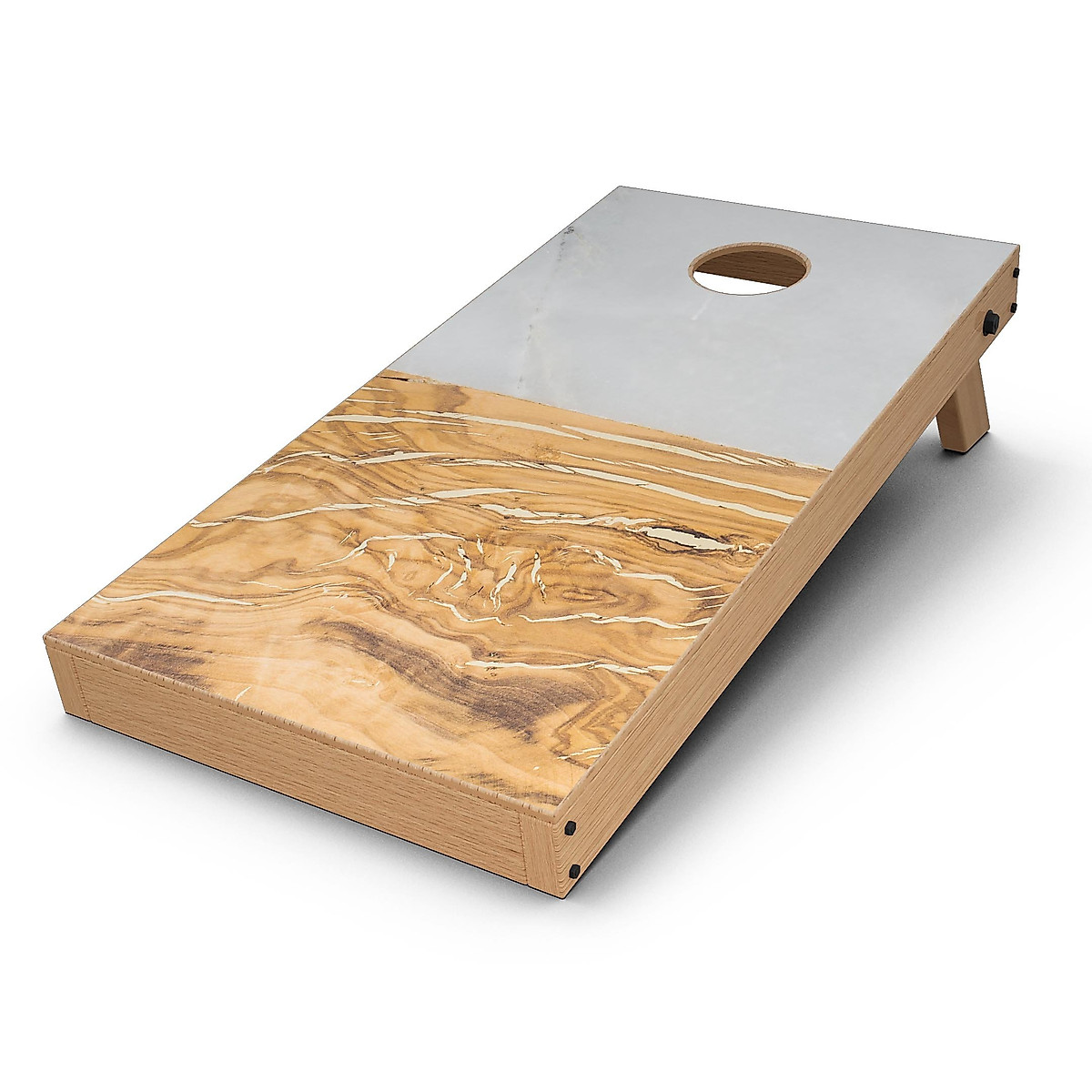 Design Skinz Marble Skin Set for Cornhole (Skin Only) - Marble & Wood Mix V1