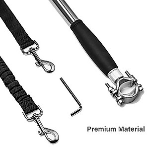 Unicam Retractable Bicycle Dog Leash, Hands Free Bike Leash for Pet Dogs, Safety Dog Bike Leash Fit for Outdoor Exercise, Dog Walking Essentials, Easy to be Installation and Removal.