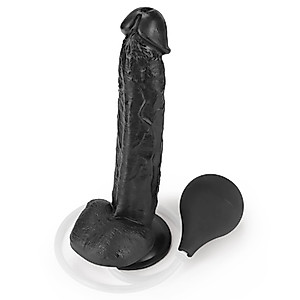 Squirting Dildo Black Dildo, lovetoy 11" Realistic Squirting Dildo Ejaculating Dildo with Enema Bulb Removable, Adult Sex Toy Big Anal Dildo Strap on Thick Huge Large Dildo Suction Cup Dildo Butt Plug