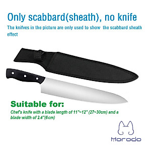 11"~12" Chef Knife Scabbard Sheath (Black Nylon)