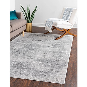 Unique Loom Finsbury Collection Area Rug - Sarah (9' x 12' Rectangle, Gray/ Ivory)