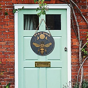 Allijune Connected Psychedelic Art Print, Mushroom Decor, Mental Health Art, Hippie Decor,Fungi Woman,Bohemian Feminine Wall Art. Home Office Farmhouse Yard Garden Synthetic Wood 12 x 12 inches