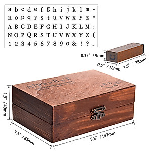 Udefineit 70PCS Wooden Rubber Alphabet Stamps, Vintage Style Mini A-Z a-z Letter Stamps 0-9 Number Stamps & Symbols Stamper Seal Set for Pottery Clay Crafts Arts, DIY Card Scrapbooking Painting