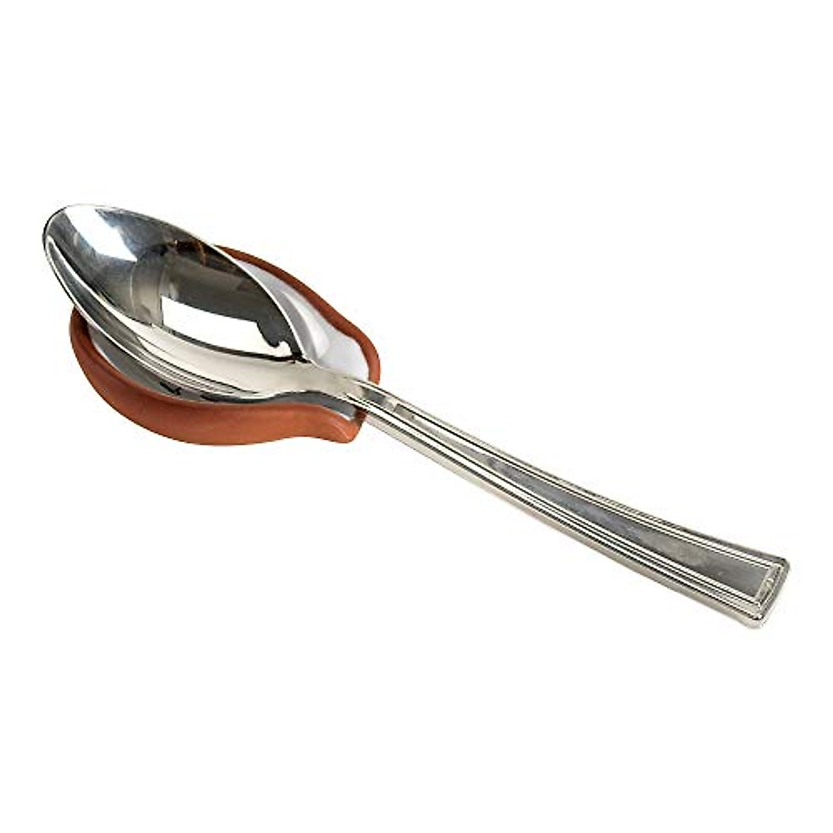 Believe In The Good Glossy Brown 2 x 3 Terra Cotta Decorative Countertop Spoon Rest