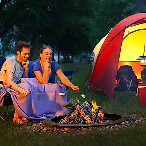 ARLIME Fire Pit Ring 36 Inch Outer, 30 Inch Inner Diameter, Heavy Duty Thick Solid Steel Fire Pit Liner, DIY Fire Ring Insert Above or In-Ground, Fire Rings for Outdoors, Backyard