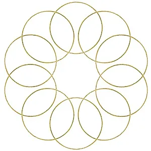 Coceca 10pcs 6 Inch Gold Metal Rings for Crafts Dream Catcher Ring, Metal Hoops for Dream Catcher and Crafts Centerpiece Table Decorations