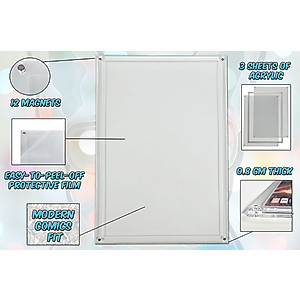 MALKO Modern Comic Book Acrylic Slab Display Case - Current Comics Magnetic Showcase - 2 PACK