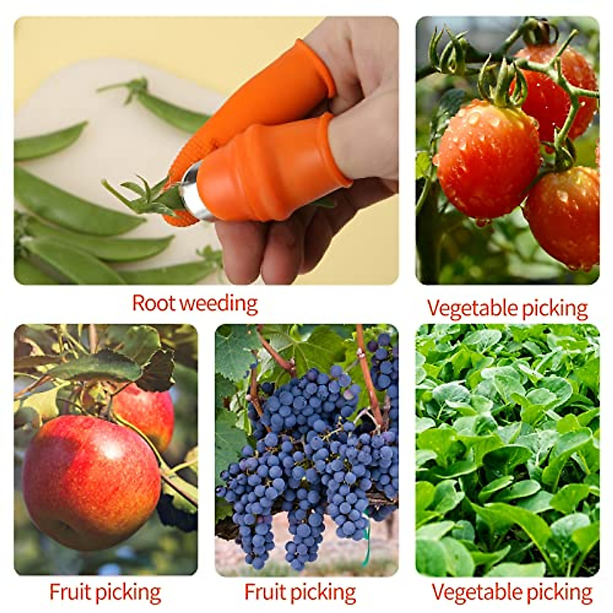 Garden Silicone Thumb Knife 14pack,Harvesting Tool,Separator Finger Gardening Tools,Vegetable Plant Fruit Picking Knife