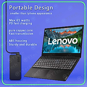 65W USB C Laptop Charger Fit for Lenovo ThinkPad X280 X380 X390 L390 E480 E495 E580 E590 T480 T490 T580 Yoga L13 7i C740 920 C930 C940 Lenovo laptop charger Applies to 45W Chromebook Charger USB-C