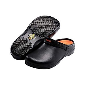 Disrun Non Slip Chef Shoes Oil Resistant Kitchen Work Shoes for Men (Numeric_10) Black