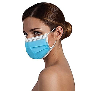 ForPro Single Use Ear Loop Mask, 3-Ply Disposable Non-Woven Face Mask, Latex-Free, Hypoallergenic, Fiberglass-Free, Protects Against Pollen, Dust, 50-Count