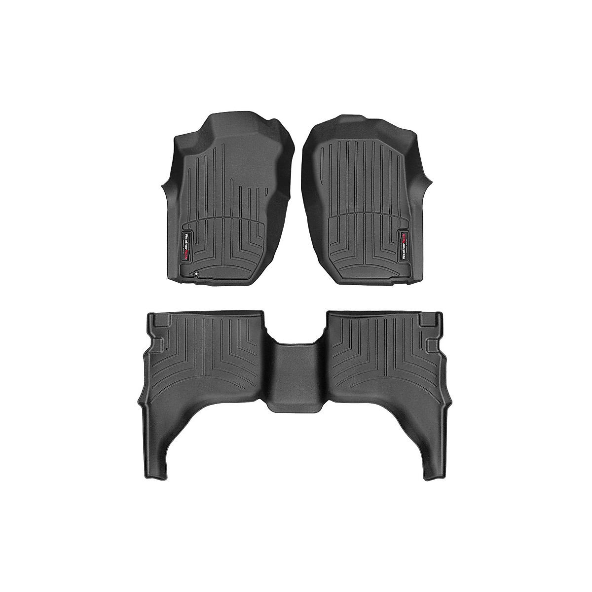 WeatherTech Custom Fit FloorLiners for Toyota Tacoma - 1st & 2nd Row (441212-1-2), Black