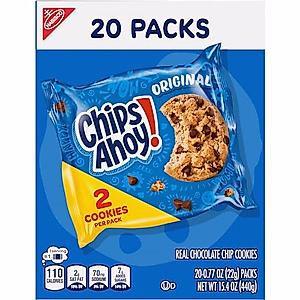 CHIPS AHOY! Original Chocolate Chip Cookies, 20 Snack Packs (2 Cookies Per Pack)
