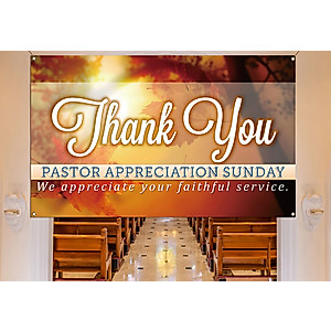 Nepnuser Thank You Pastor Photo Booth Backdrop Pastor Appreciation Month Sunday Decoration Church Farmhouse Wall Decor-5.9×3.6ft
