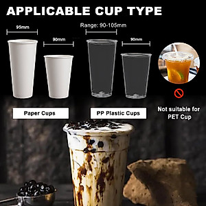 JIAWANSHUN Tea Cup Sealer Film Roll Cup Sealing Film PP Plastic Sealing Film 3000pcs Roll for Plastic Cup 90-105mm (3.55"- 4")