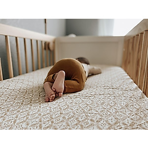 Crane Baby Soft Cotton Crib Mattress Sheet, Fitted Sheet for Cribs and Toddler Beds, Diamond, 28”w x 52”h x 9”d