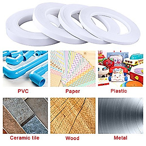 SIQUK 4 Rolls Double Sided Tape Strong Adhesive Sewing Tape with 1pc Mini Scissor for Craft Class Office, 39.4 Yards Each Roll (Width: 6mm/ 9mm/ 12mm/ 15mm)