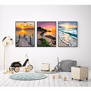 CHWGLFGG 6 Pack Landscape Paint by Number for Adults Kids Beginner, DIY Adult Painting by Numbers Kits on Canvas with Brushes and Acrylic Paint, Home Wall Decor 12 x 16 Inch