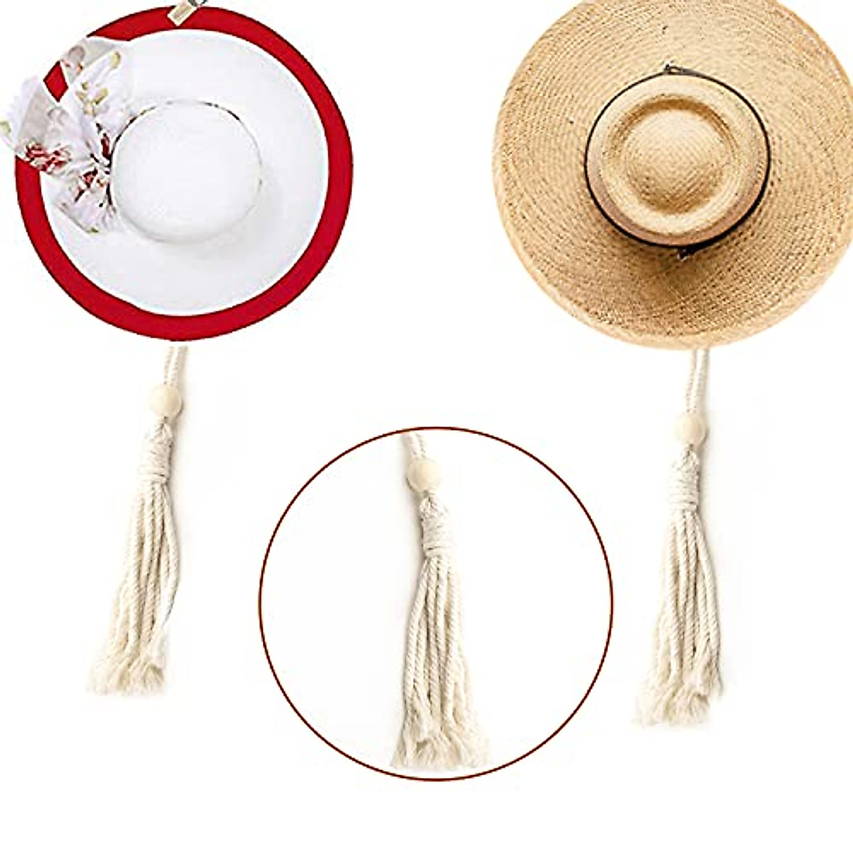 Anrkets Hat Organizer | Hat Wall Hanging | Hat Hanger for Wall Storage | Bohemian Womens Hat Rack | Hand Weaving Hat Storage Hanger | Wooden Display Rack for Wide Brim and Fedoras Baseball Caps