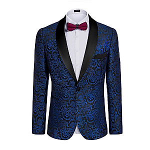 COOFANDY Men's Floral Tuxedo Suit Jacket Slim Fit Dinner Jacket Party Prom Wedding Blazer Jackets