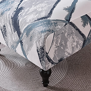 Jusmate Armless Accent Chair Cover Slipcover, Stretch Chair Slipper Super Fit Armless Chair Furniture Protector Cover Slipcover for Living Room Hotel (Blue/Grey)